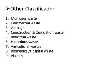 Classification of solid waste | PPT