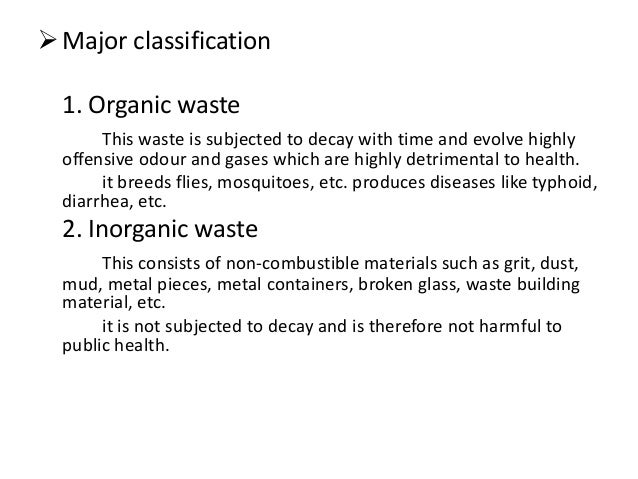 Classification of solid waste