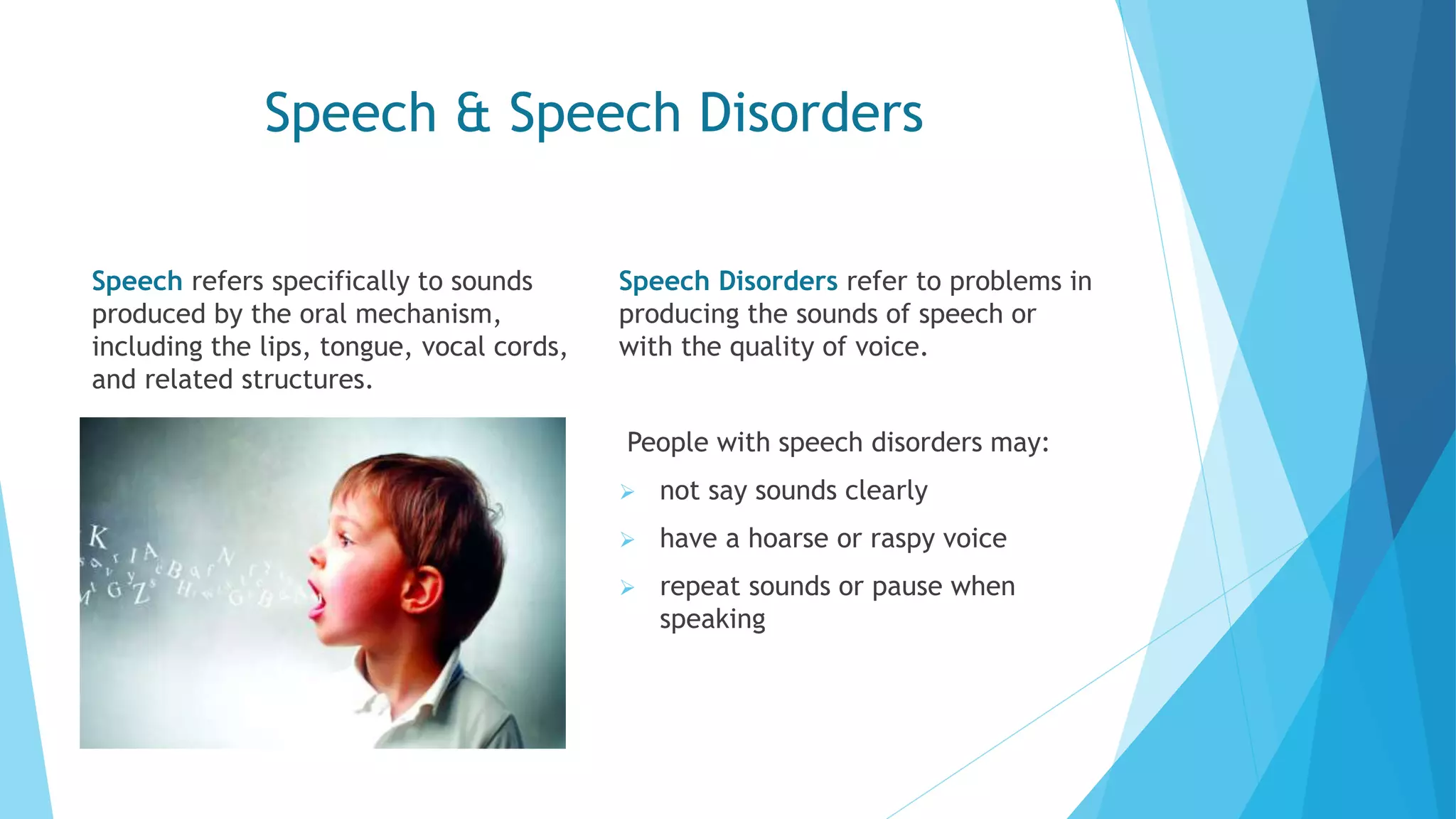 Classification of Speech Disorders | PPTX