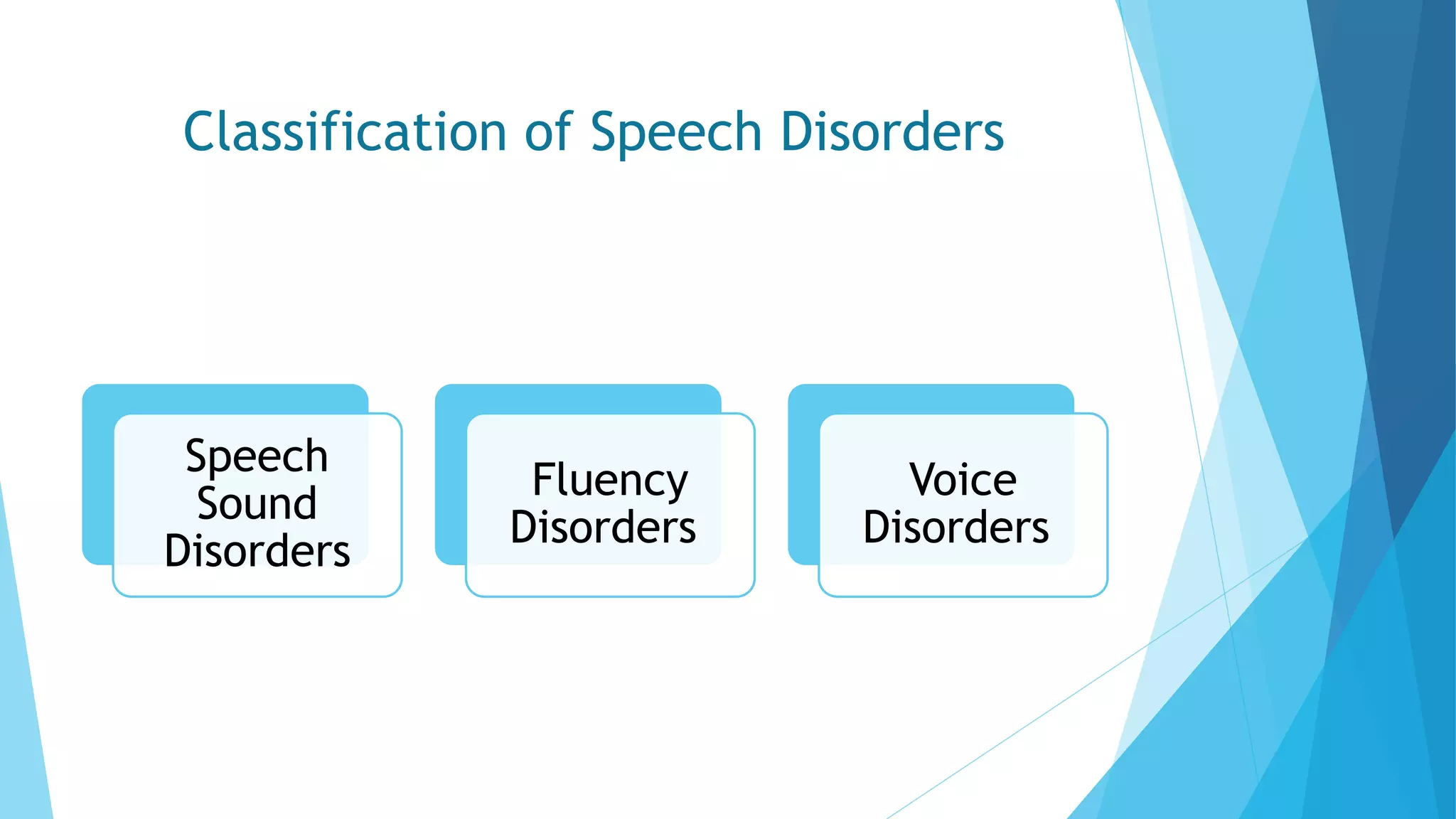 Classification of Speech Disorders | PPTX