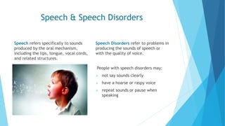 Classification of Speech Disorders | PPTX