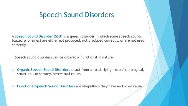 Classification of Speech Disorders