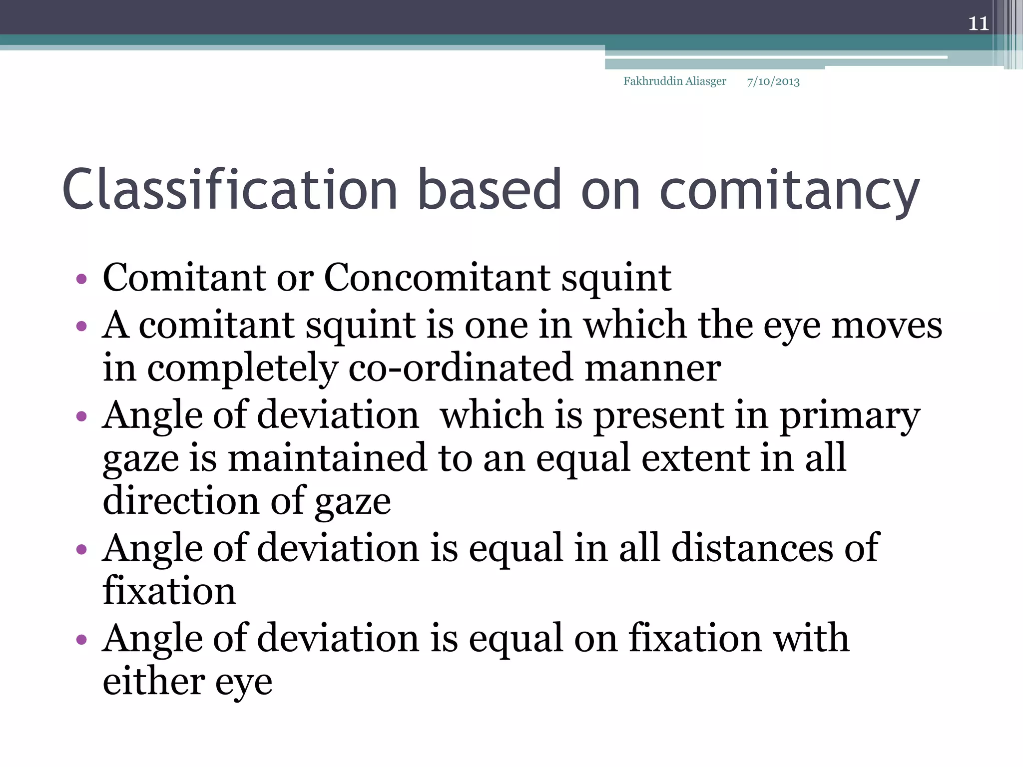 Classification of squint | PPTX