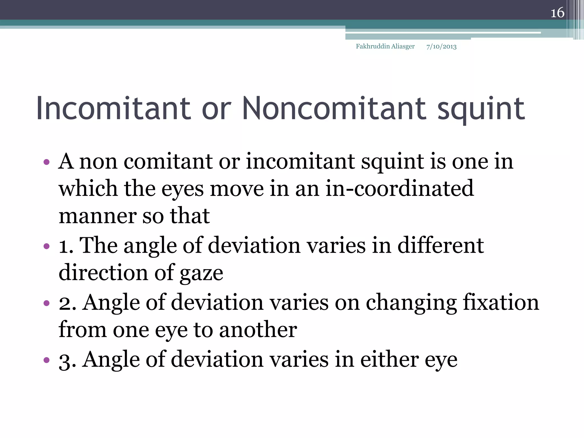 Classification of squint | PPTX