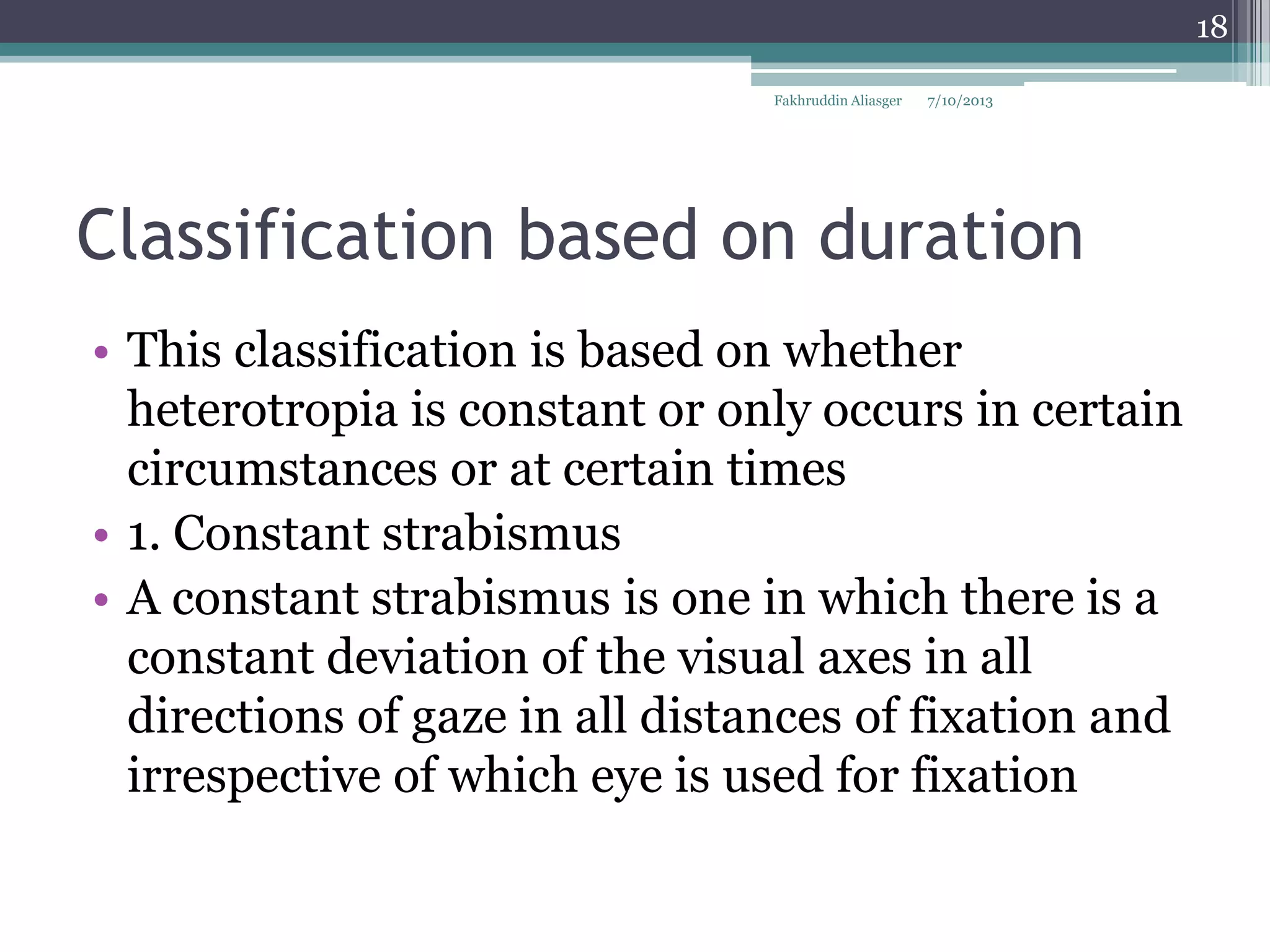 Classification of squint | PPTX
