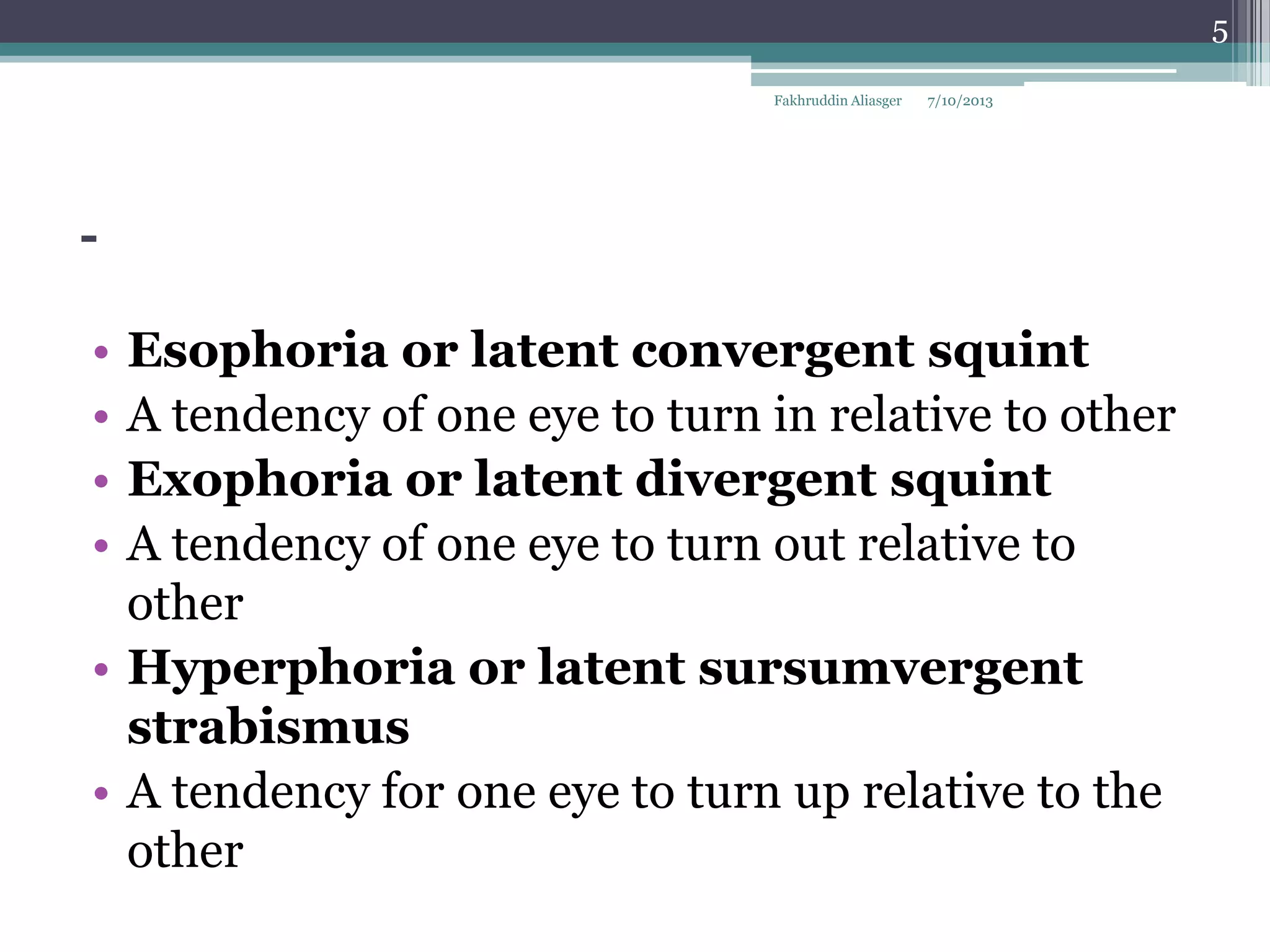Classification of squint | PPTX