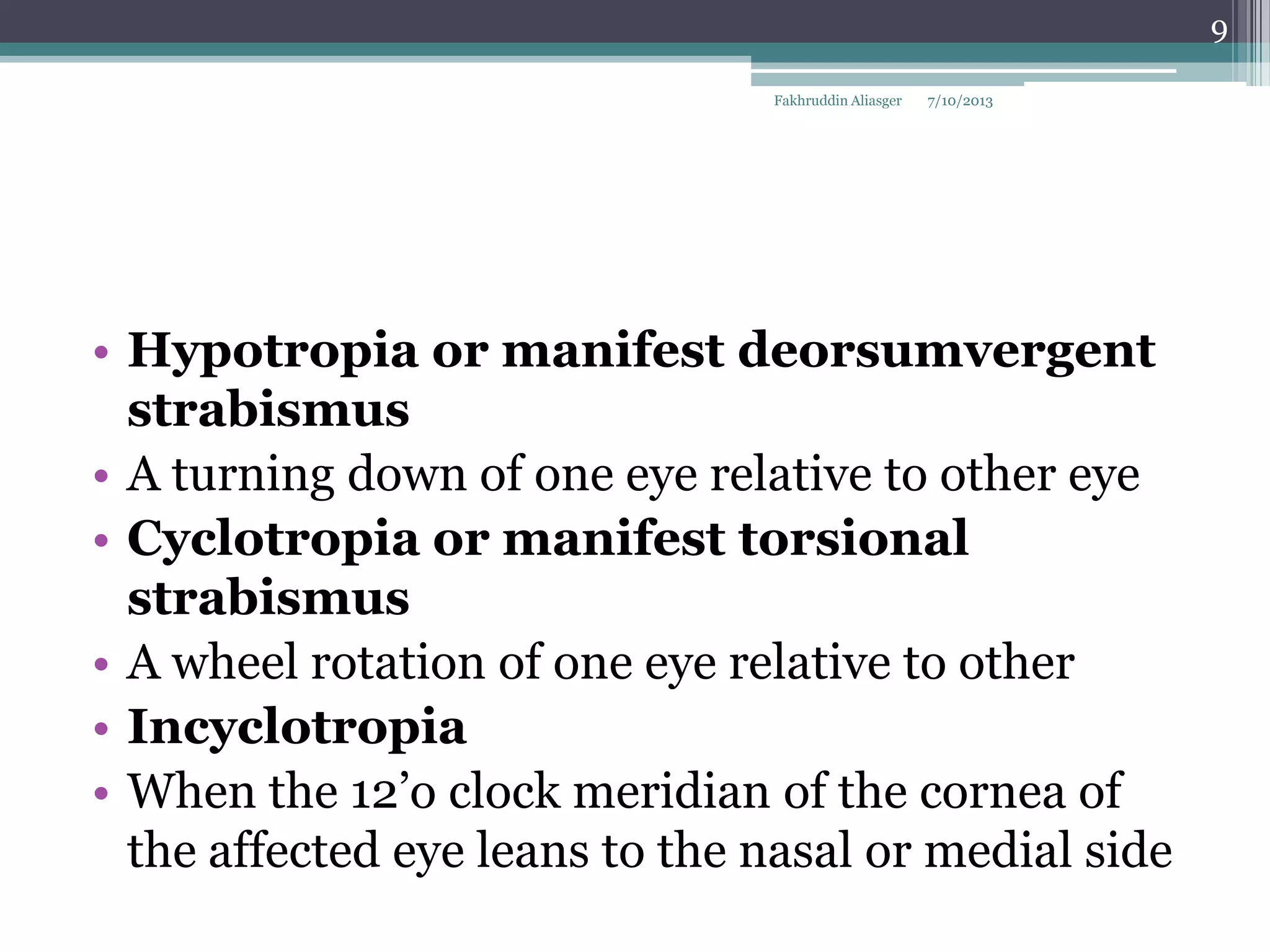 Classification of squint | PPTX