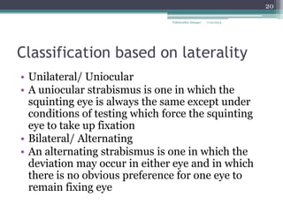 Classification of squint | PPTX