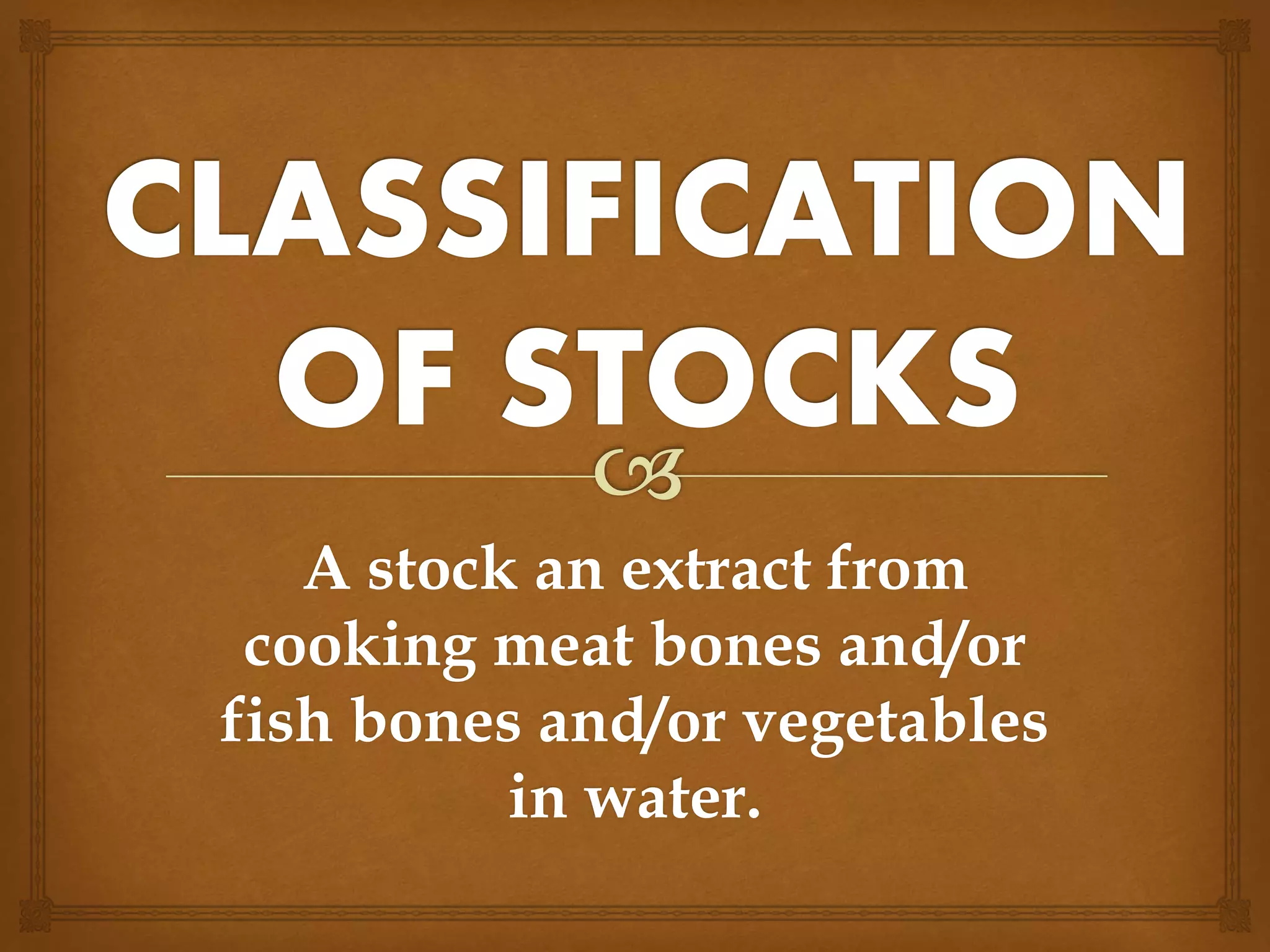 Classification of stocks | PPTX