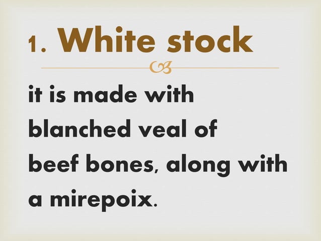 Classification of stocks | PPTX | Cooking | Food & Drink