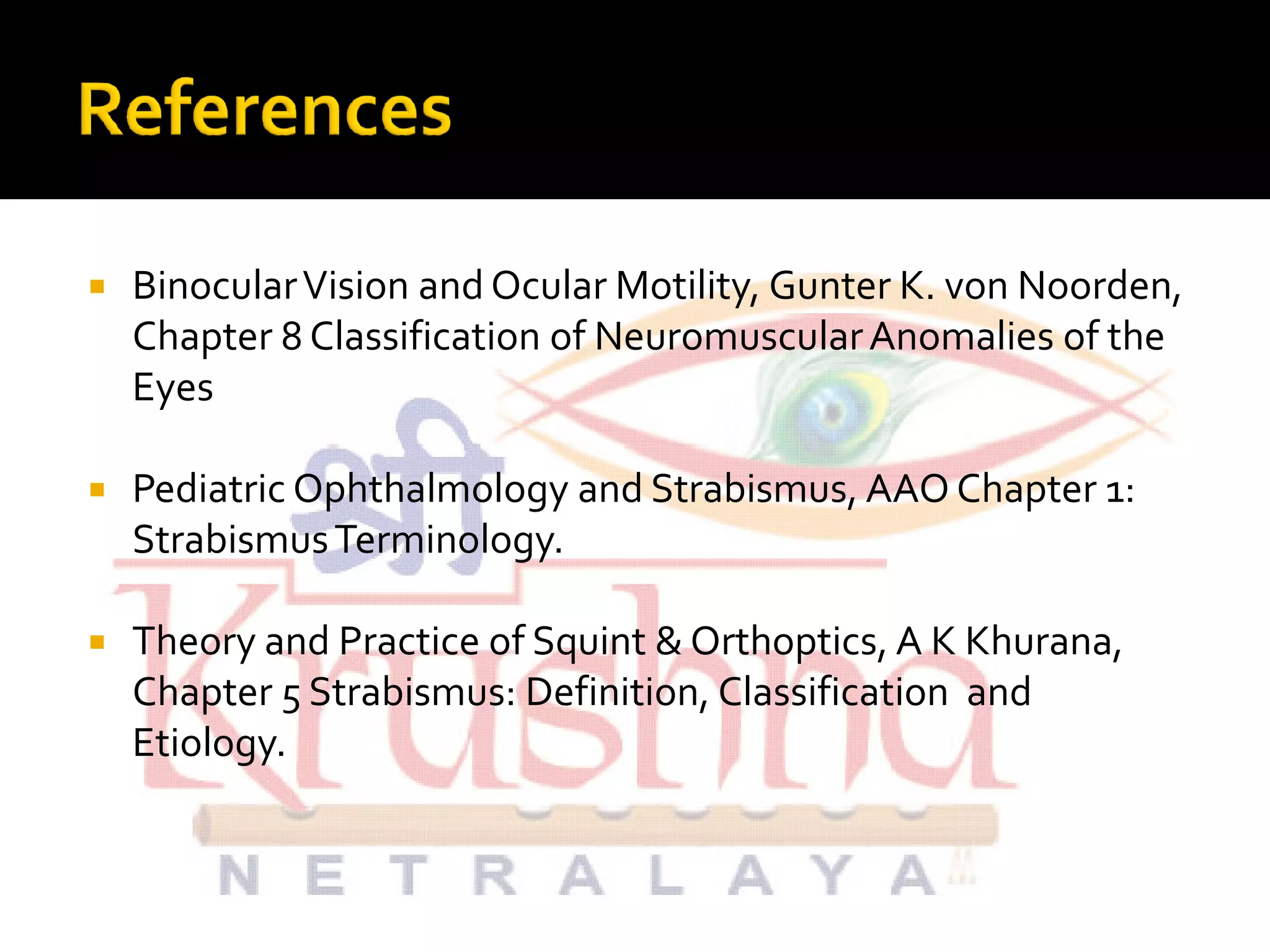 Classification of strabismus | PDF