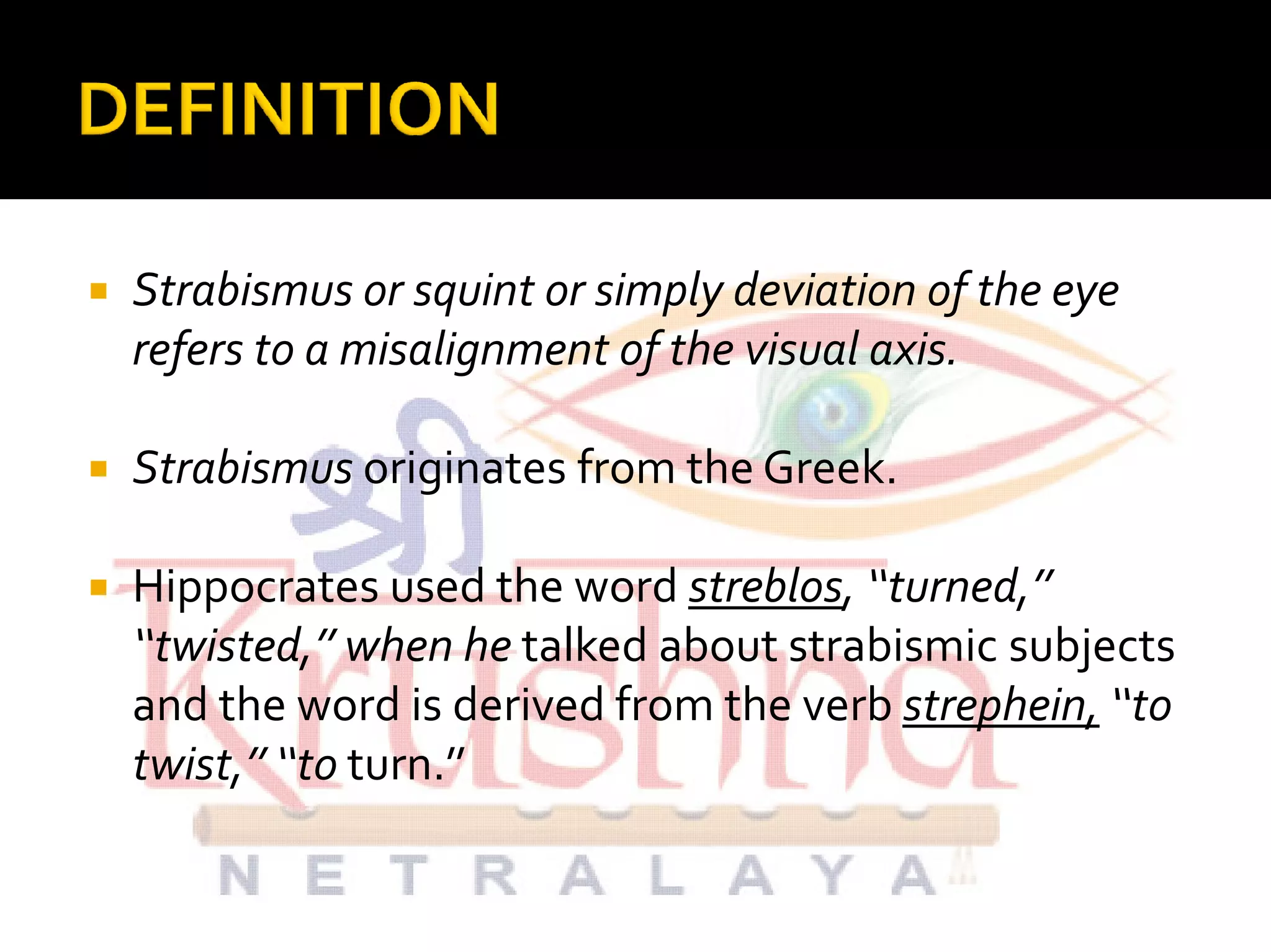 Classification of strabismus | PDF