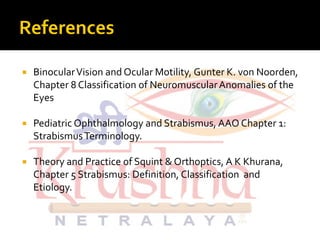 Classification of strabismus | PDF