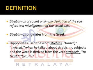 Classification of strabismus | PDF