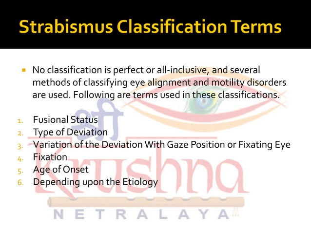 Classification of strabismus | PDF | Eye and Vision Conditions ...