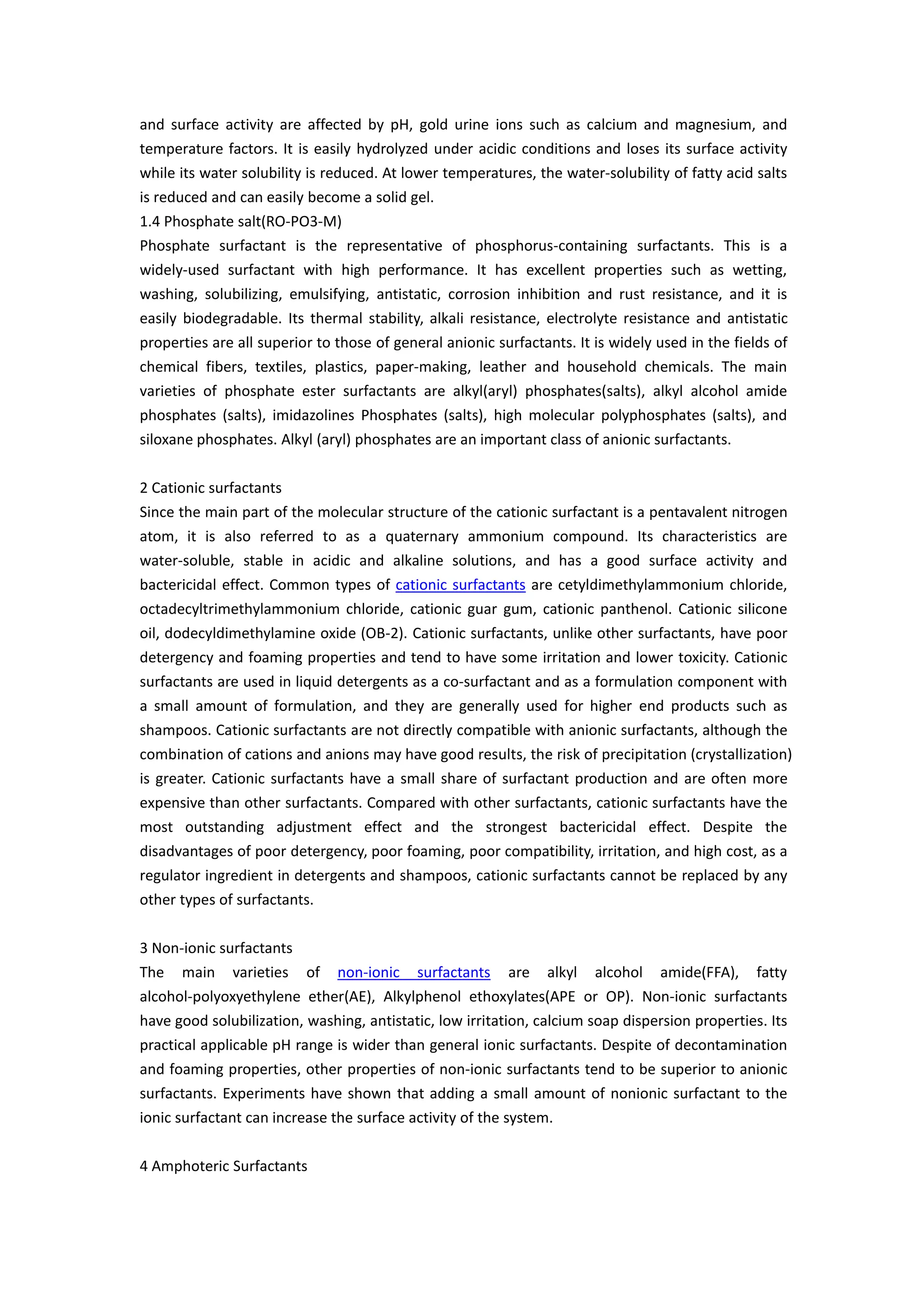 Classification of surfactants | PDF