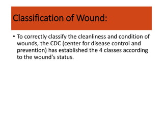 Classification of surgical wounds based on contamination | PPTX