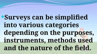 Classification Of Surveying in civil engineering | PPTX