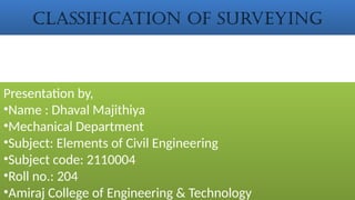 Classification Of Surveying used to measure land | PPTX