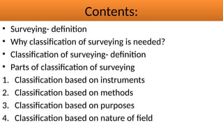 Classification Of Surveying used to measure land | PPTX
