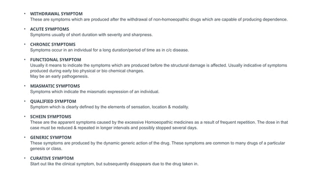 Classification of symptoms -Homoeopathy . | PPTX