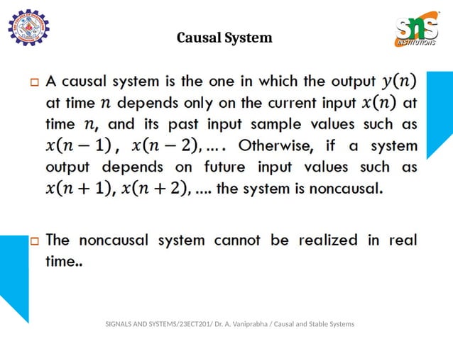 Signals and systems - Classification of systems.pptx