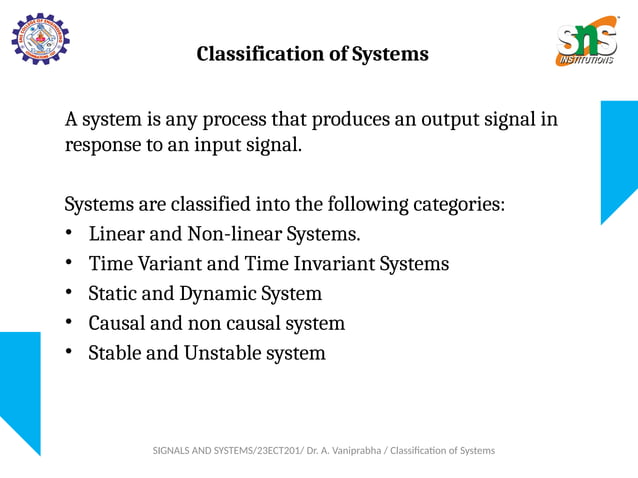 Signals and systems - Classification of systems.pptx