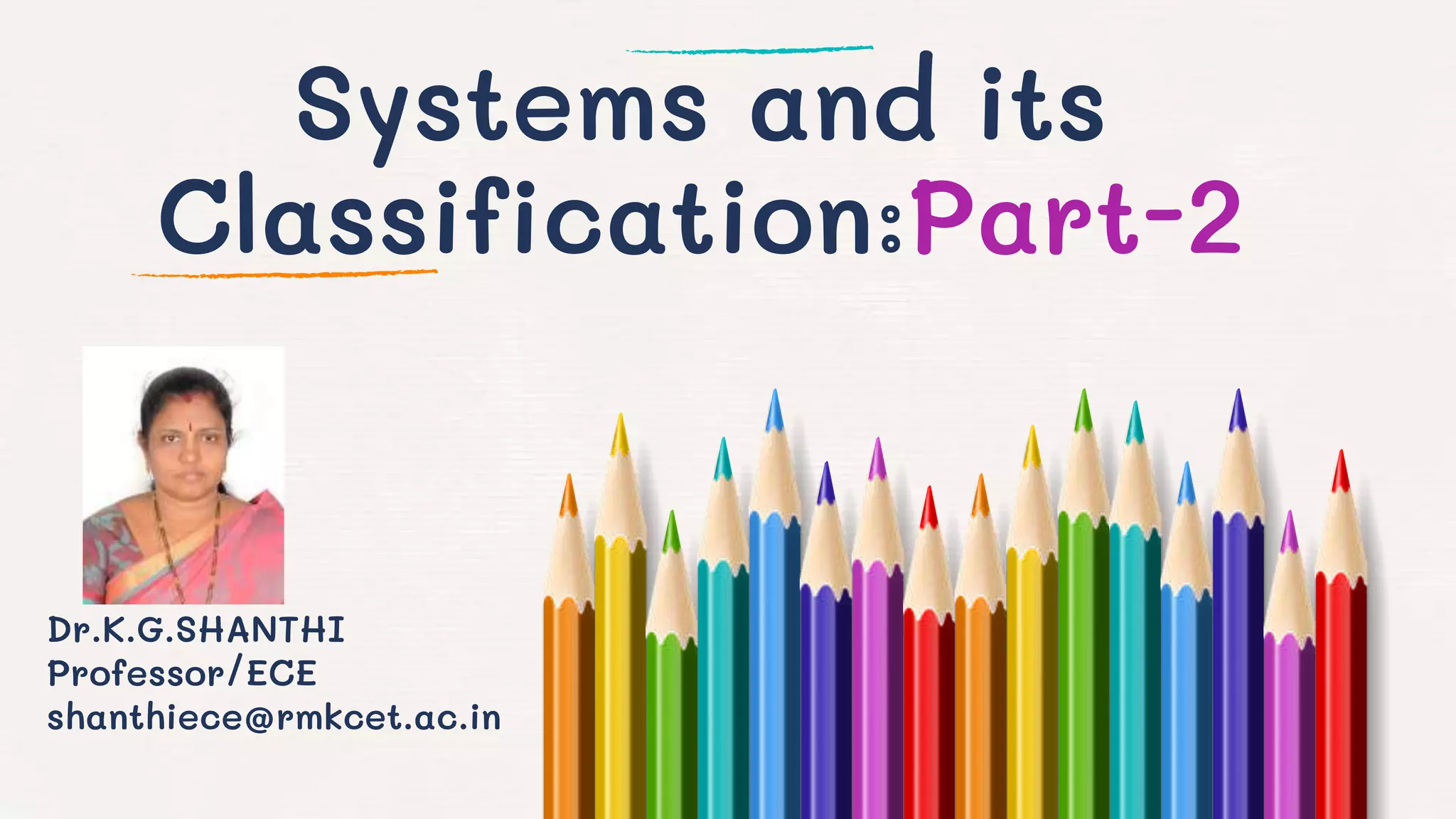 Classification of systems : Part 2 | PPTX