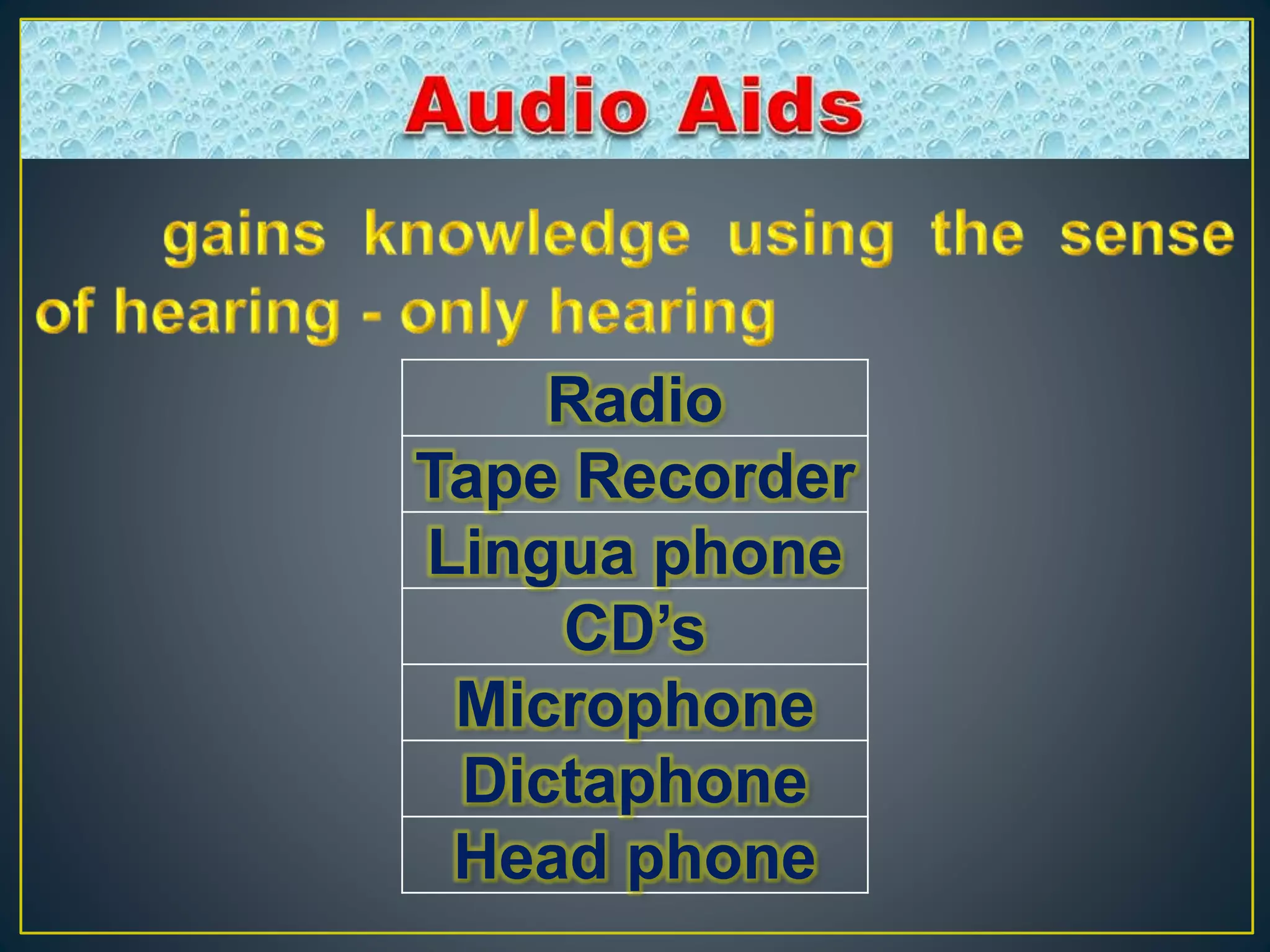 Classification of Teaching Aids | PPTX