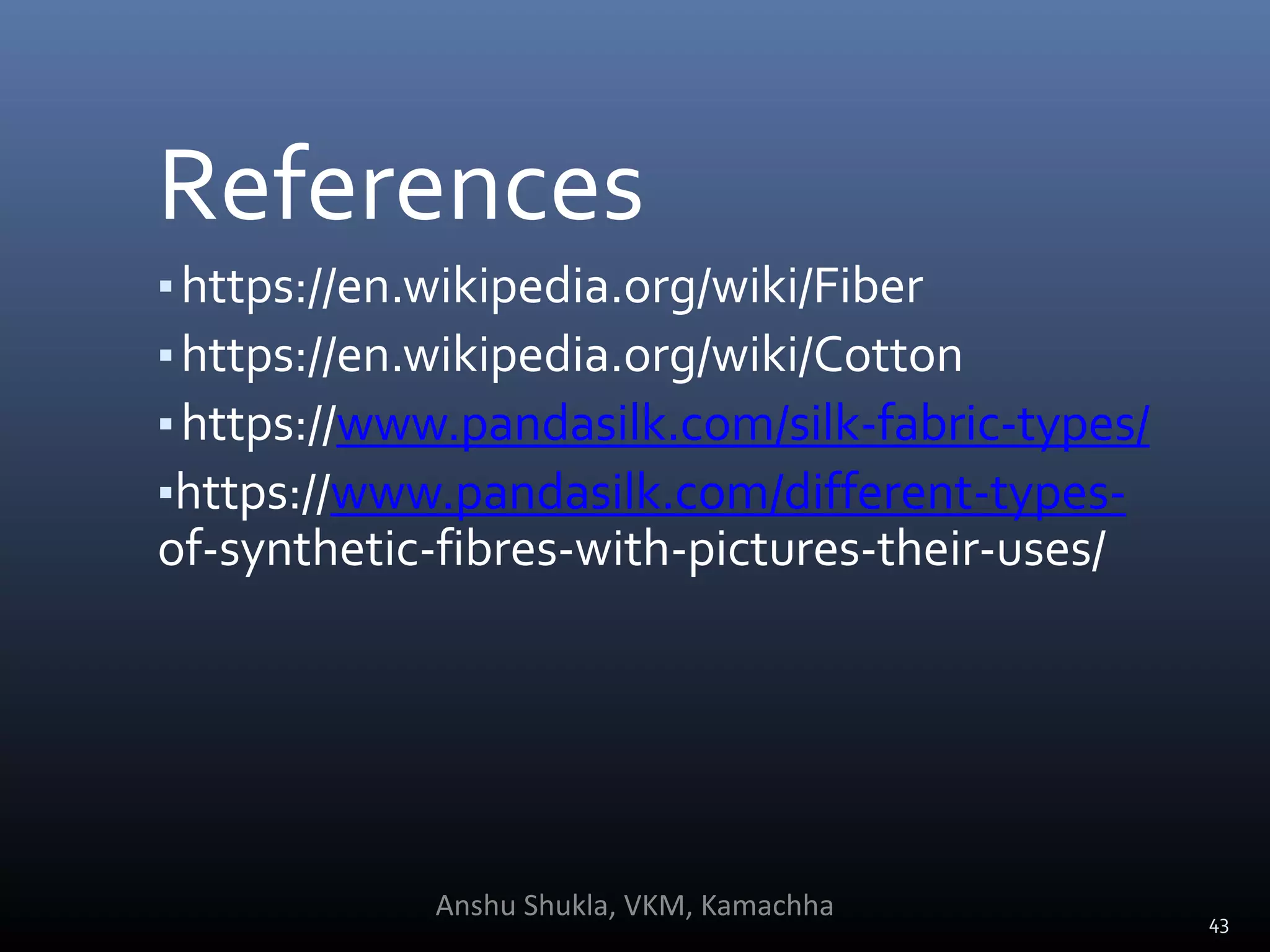 Classification of textile fibers | PPTX