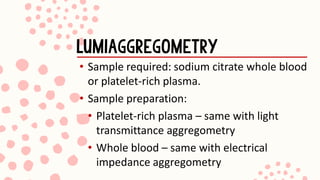 Classification of Thrombocyte Disorders Using Platelet Aggregation ...