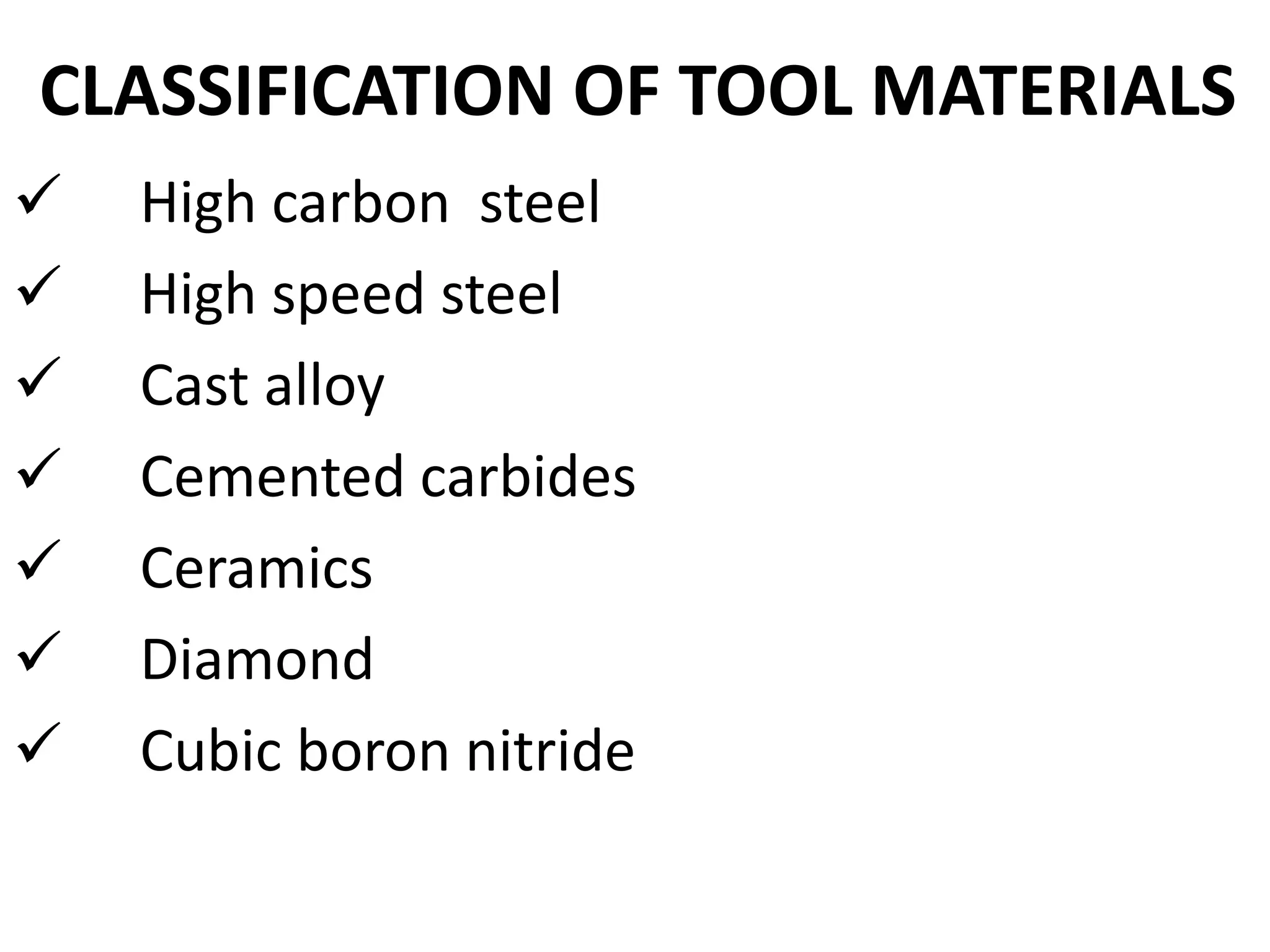 Classification of Tool Materials | PPTX