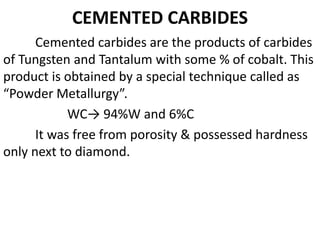 Classification of Tool Materials | PPTX