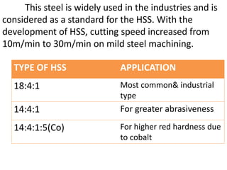 Classification of Tool Materials | PPTX