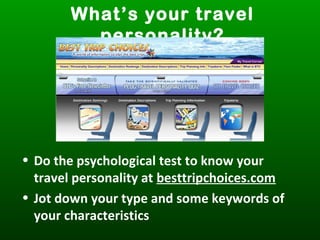 Classification of Tourists | PPT
