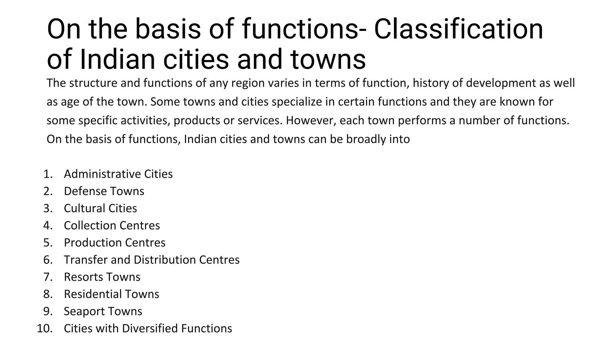 Classification Of Towns by ashok,s Mitra | PDF