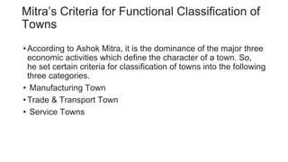Classification Of Towns by ashok,s Mitra | PDF