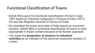 Classification Of Towns by ashok,s Mitra | PDF