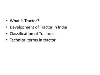 Classification of Tractor.pptx | Agriculture | Industries