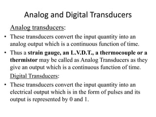 Classification of transducers | PPTX