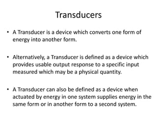 Classification of transducers | PPTX