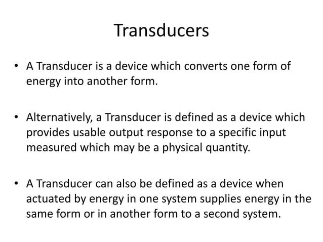 Classification of transducers | PPTX