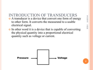 Classification of transducer | PPTX
