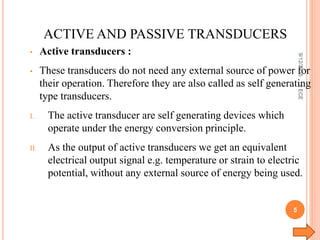 Classification of transducer | PPTX