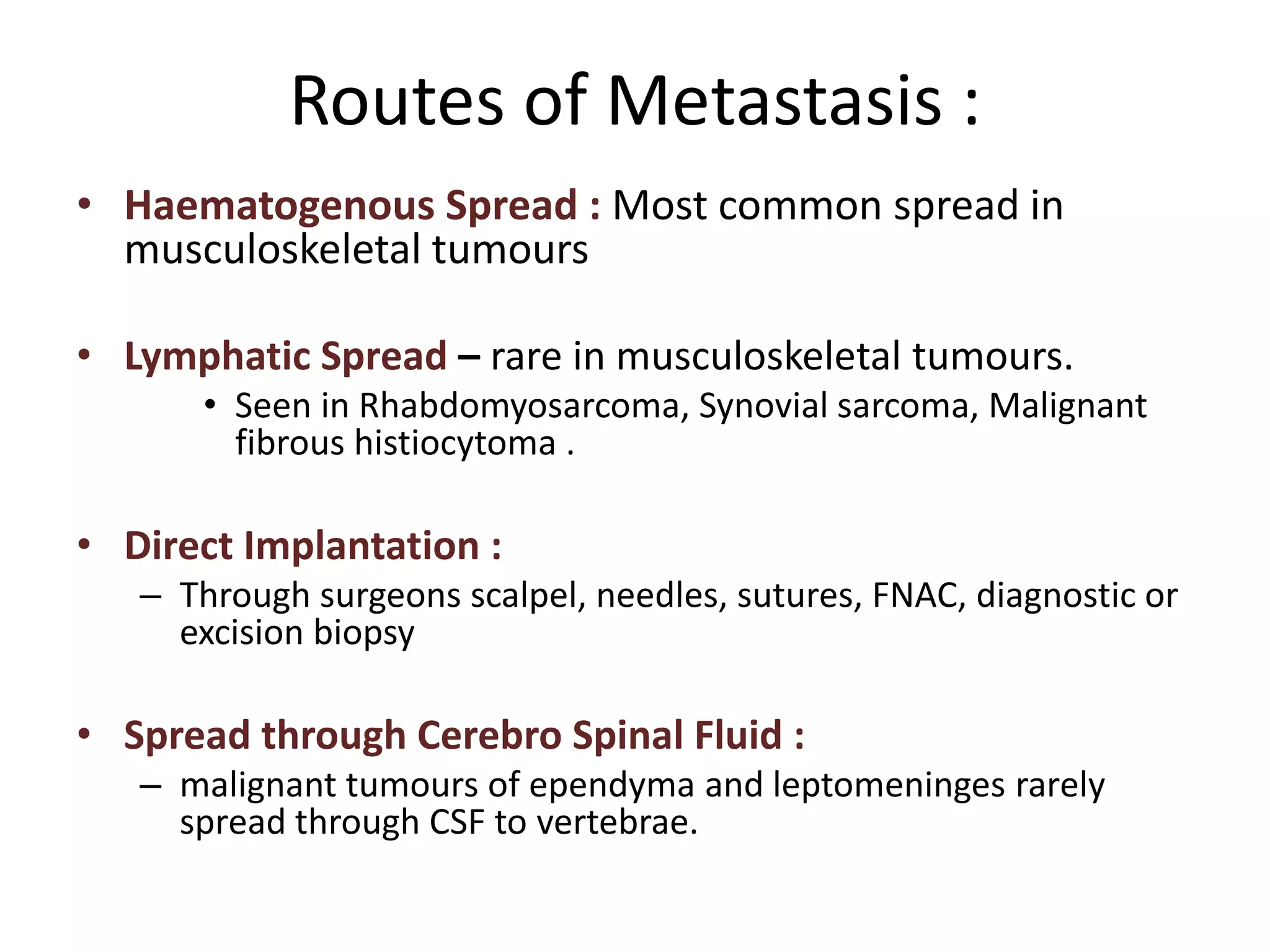 Classification of tumours and general principles of management of ...