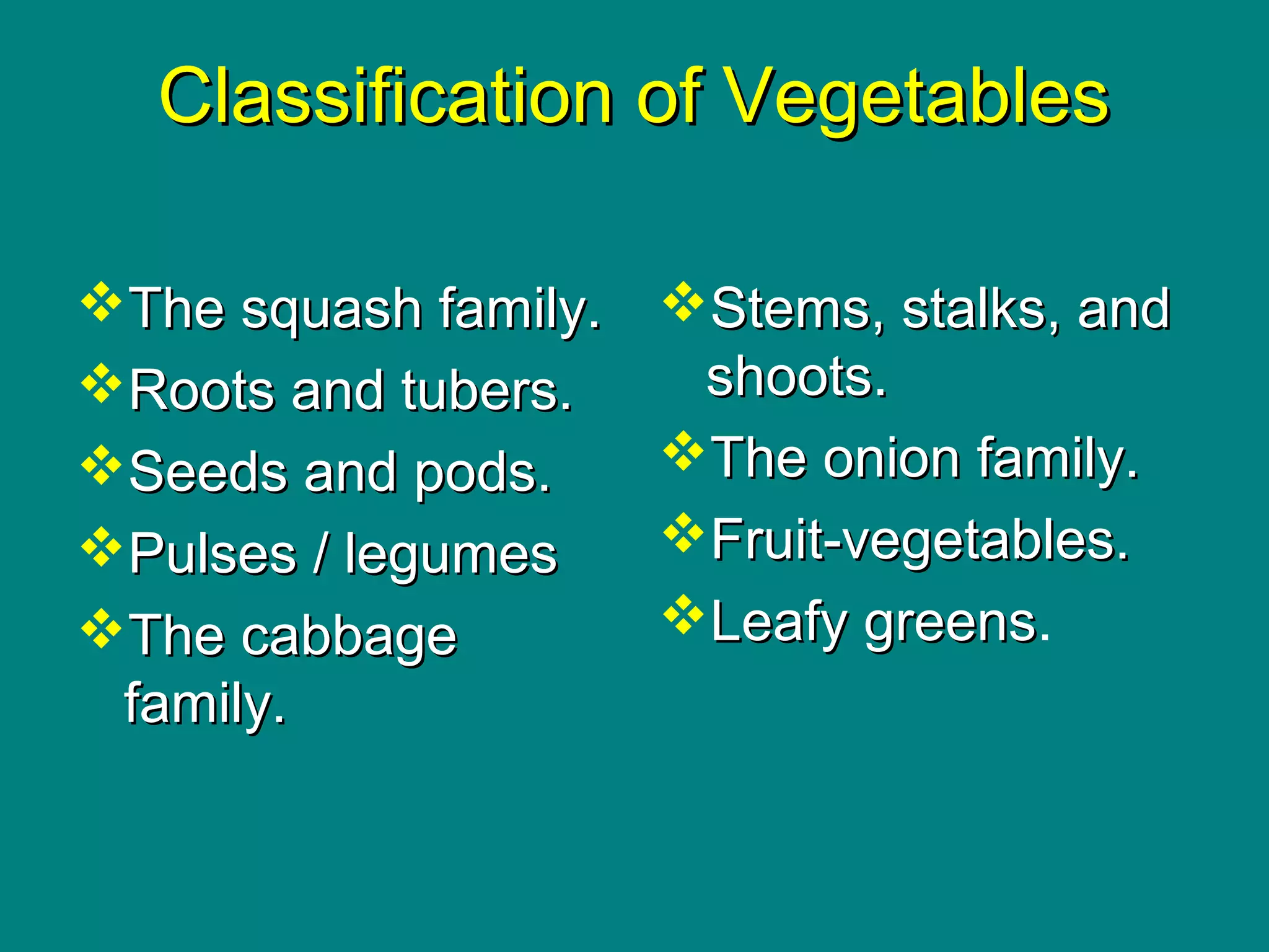 classification of vegetable | PDF