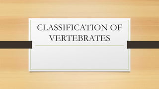CLASSIFICATION OF VERTEBRATES ANIMALS.pptx | Fish and Aquariums | Pets