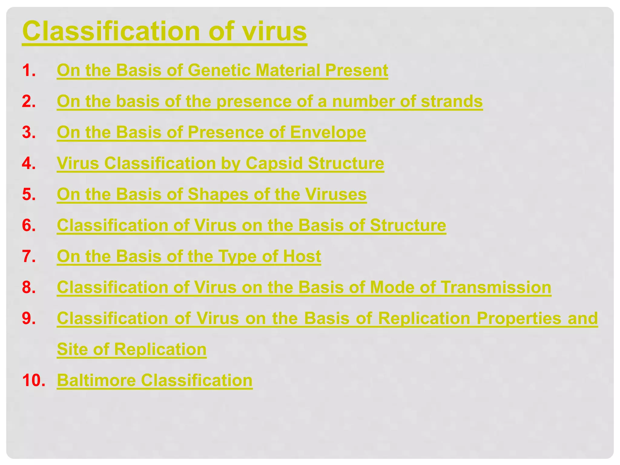 Classification of viruses | PPTX