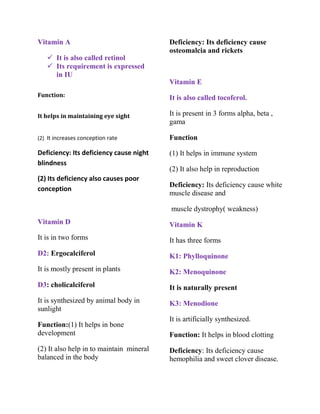 Classification of vitamins | DOCX