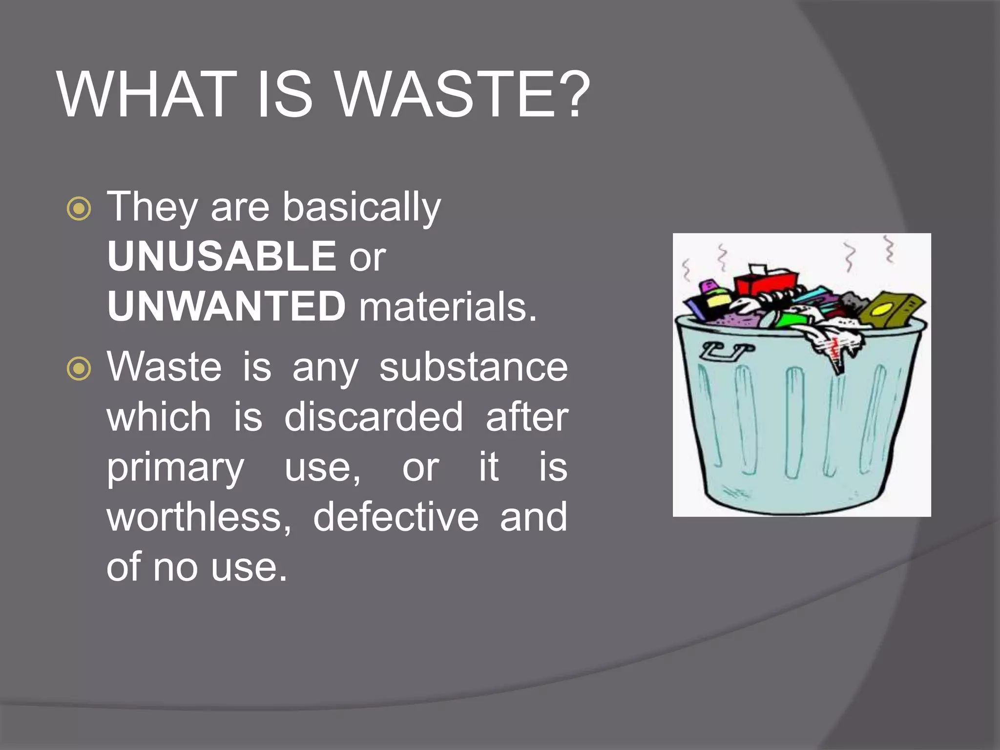 Classification of waste and storage methods | PPTX